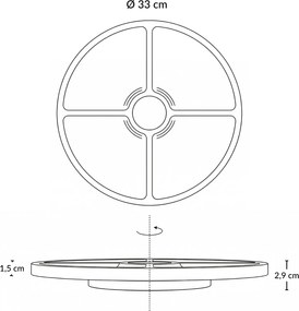 Kulatý otočný servírovací podnos GIRO, Ø 33 cm, bambus