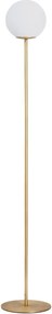 Bílá/ve zlaté barvě stojací lampa se skleněným stínidlem (výška 155 cm) Brisia – Kave Home