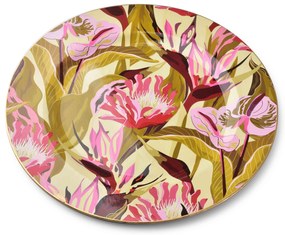 Dekorativní podtalíř BLANCHE COLOURS VIII 33 cm zlatý s květinami