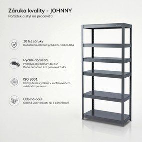 Kovový široký regál antracitový: JOHNNY, 1800 x 800 x 420 mm