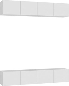 TV skříňky 4 ks bílé 80 x 30 x 30 cm kompozitní dřevo 3074451