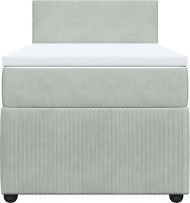 Box spring postel s matrací světle šedá 80 x 200 cm samet 3287584