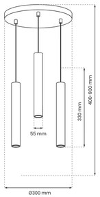 Lustr na lanku HUDSON 3xGU10/8W/230V černá