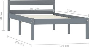 vidaXL Rám postele masivní borové dřevo 100 x 200 cm [283197] Barva: světle hnědá