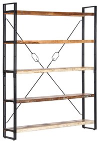 Knihovna s 5 policemi 140x30x180 cm masivní recyklované dřevo 286583