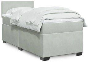 Box spring postel s matrací světle šedá 90x200 cm samet 3288504