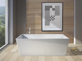 Gelco, KVADRIE - vana, 1590x650x550mm, litý mramor, objem 360l, bílá lesk, GVKV1590