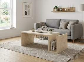 Konferenční stolek NUVAREK, travertine/béžová