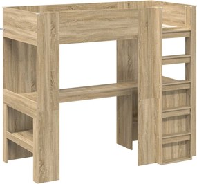Rám patrové postele se stolem s policí Sonoma dub 100 x 200 cm 3410461