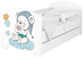 BabyBoo Dětská postel 140 x 70cm - Medvídek s čepicí (bez šuplíku) Rozměry: 140x70