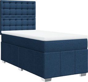 Box spring postel s matrací modrá 90x200 cm textil 3291571