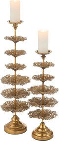 Zlatý kovový svícen ve tvaru stromku Tree Flower L – 22*22*79,5 cm