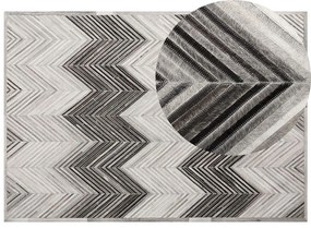 Kožený koberec 160 x 230 cm šedý AYTEPE Beliani