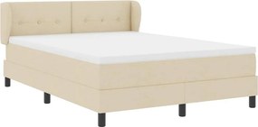 Postel s boxspringem s čelo Krémová 140 x 190 cm textil 3340022