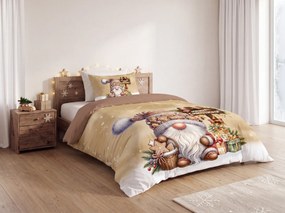 3D povlečení z mikrovlákna GINGER GNOME hnědé Rozměr povlečení: 2 ks 70 x 90 cm | 140 x 200 cm