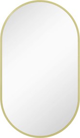 HOMCOM Oválné zrcadlo do koupelny 40x70 cm s hliníkovým rámem Dekorativní nástěnné zrcadlo Horizontální nebo vertikální pro obývací pokoj, vstup nebo…