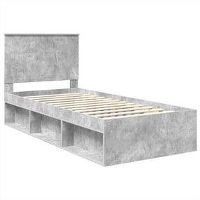 Rám postele Betonově šedá 90 x 190 cm Masivní borové dřevo 3411067