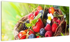 Obraz borůvek, jahod a malin (100x40cm)