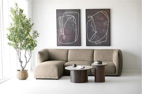 Béžová žinylková rohová pohovka (levý roh/s lenoškou) Noor – House Nordic