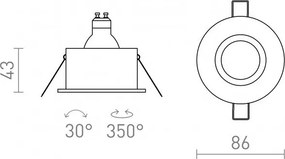 RED R14224 GALO R zápustná černá 230V GU10 9W IP65 - RED - DESIGN RENDL