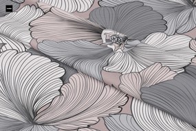 Závěs dekorační nebo látka, OXY Ibišek růžovo šedý, 150 cm 150 cm