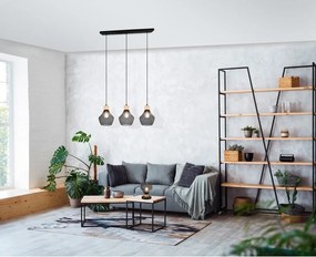 Černá stolní lampa s kovovým stínidlem (výška 25 cm) Valeria – Reality