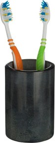 Tmavě šedý kamenný kelímek na zubní kartáčky Kamal – Premier Housewares