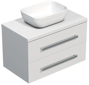 Koupelnová skříňka s krycí deskou Naturel Cube Way 80x53x46 cm bílá lesk CUBE46803BI45