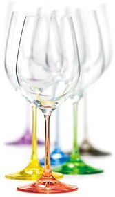 Bohemia Crystal Barevné sklenice na víno Rainbow 40729/D4661/350ml (se