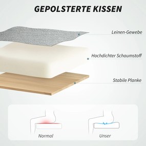 Ergonomická kancelářská židle HOMCOM s opěrkami, výškově nastavitelná otočná židle s houpací funkcí, vzhled lnu, tuftovaná počítačová židle, šedá