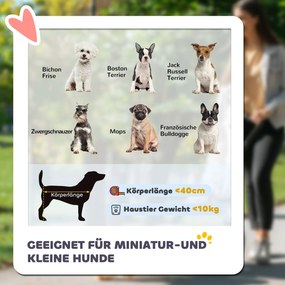 PawHut 2 v 1 kočárek pro psy, skládací pro psy a kočky do 10 kg, kočárek pro kočky s polstrováním, síťovými okny, dveřmi a úložným košíkem, tmavě zel…