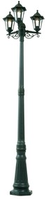 Klasická venkovní lucerna tmavě zelená 217 cm 3-světla IP44 - New Haven