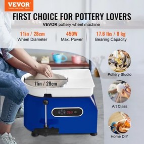hrnčířský kruh 27,9 cm keramické kotoučové nožní pedály Zástěra 450 W