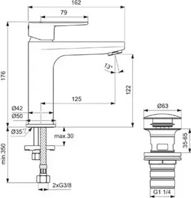 Ideal Standard Cerafine O - Umyvadlová baterie | s výpustí Push-Open |