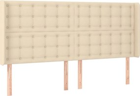 Box spring postel s matrací a LED krémová 180x200 cm textil 3138658