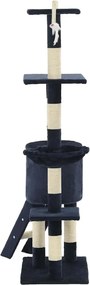 Škrabadlo pro kočky se sisalovými sloupky 138 cm tmavě modré 170582