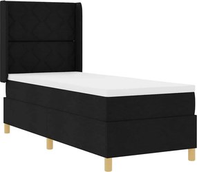 Postel s boxspringem s čelo Černá 80 x 200 cm textil 3341863