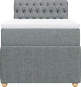 Box spring postel s matrací světle šedá 90x200 cm textil 3289646