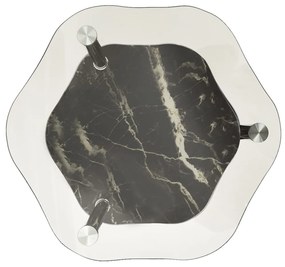 322792 vidaXL 2-Tier Side Table Transparent & Black 38x38x50cm Tempered Glass - Default Title