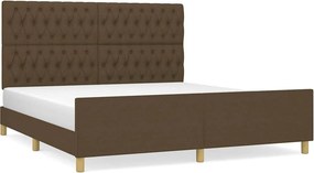 Rám postele bez matrace tmavě hnědý 180 x 200 cm textil 3125319