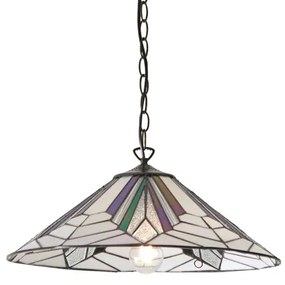 Endon 63938 - Lustr na řetězu Tiffany ASTORIA 1xE27/60W/230V pr. 48 cm