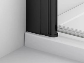 Sanswiss SOLINO SOL1+V.SOL jednokřídlé sprchové dveře 75 cm Šířka: 750 mm, Profil: Černá, Sklo: Hladké čiré