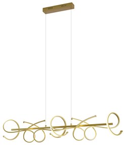 Designové závěsné svítidlo zlaté obdélníkové s 3-stupňovým stmíváním - Krisscross