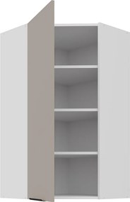 ARIA lb | horní kuchyňská skříňka 60x60 GN-108 1F (45°) rohová s policemi | 60x60 cm | EXTRA VYSOKÁ | bílá/béžová