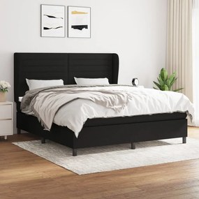 Box spring postel s matrací černá 180x200 cm textil 3128063