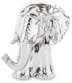 Porcelánový slon stříbrný 144168