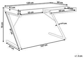 Psací stůl 120x60 cm Florencio (bílá). 1035570