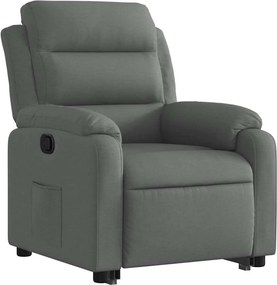 Zvedací polohovací křeslo tmavě šedé textil 3204981