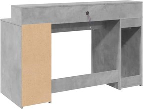Psací stůl s LED betonově šedý 140x55x91 cm kompozitní dřevo 3309423
