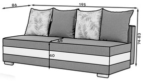 Eltap Rozkládací pohovka Calia Materiál a barva potahu: Sawana 80, Soft 17, Botanical 80 - modrá